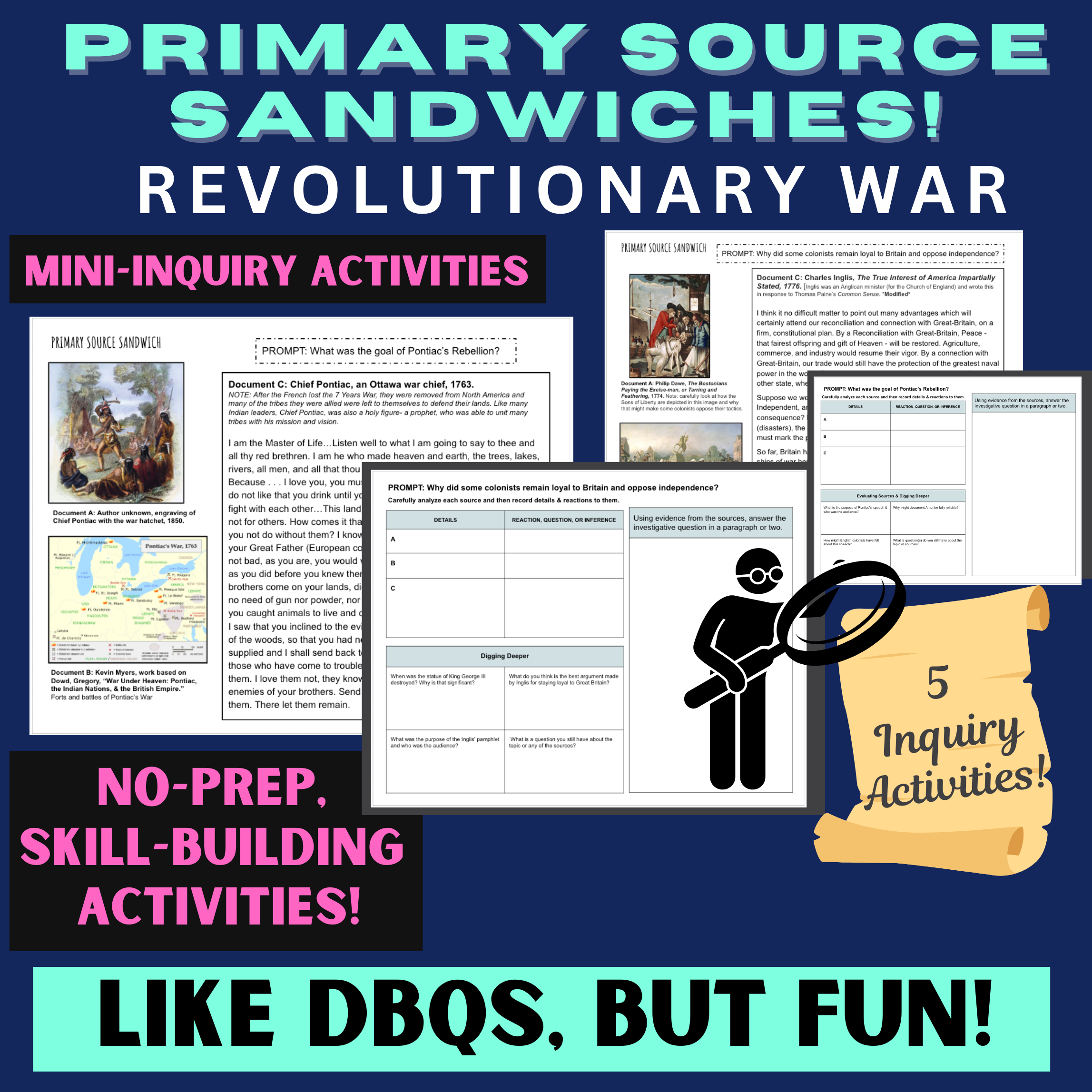 Revolutionary War Mini-Inquiry Activities – History For Humans