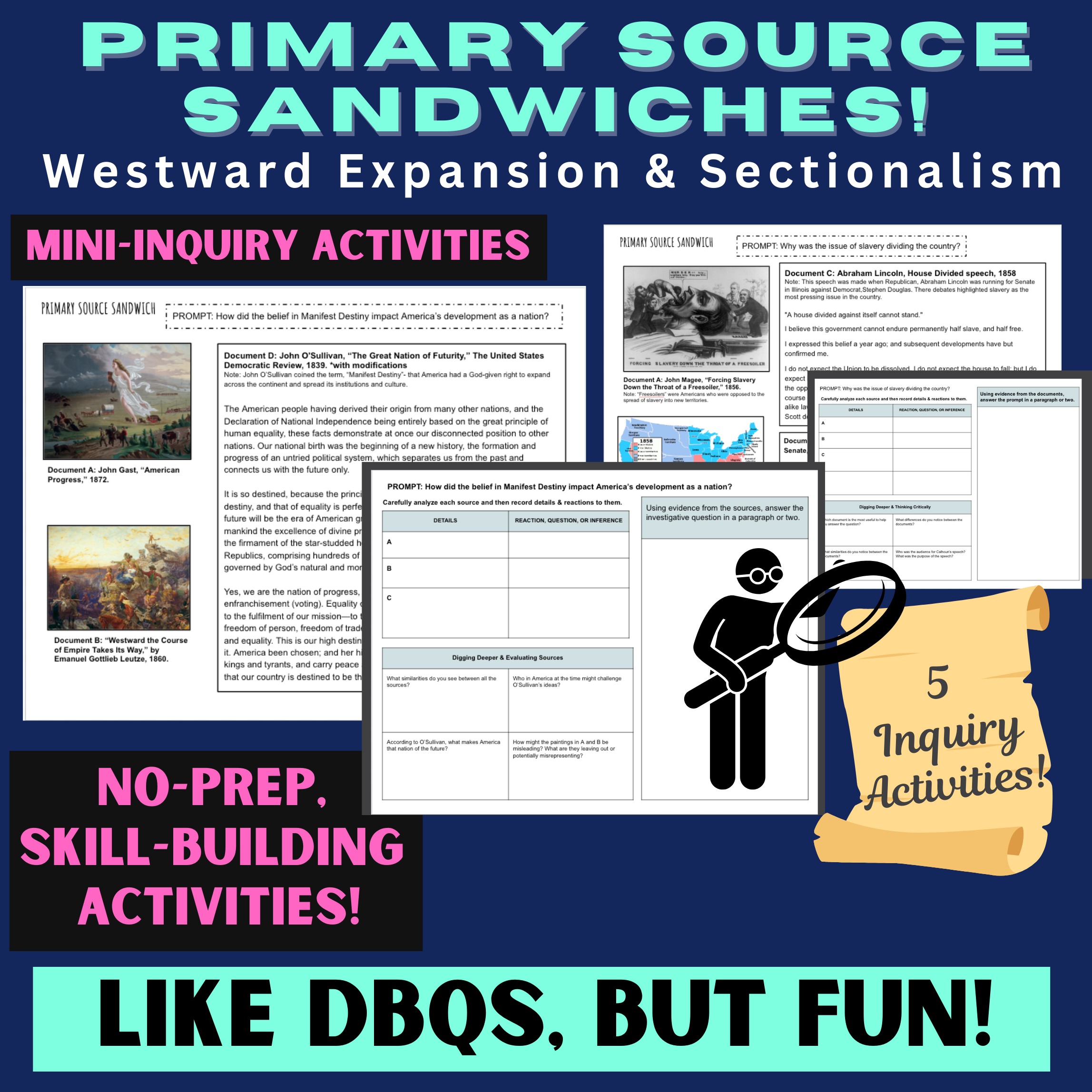 Westward Expansion & Sectionalism Mini-Inquiry Activities – History For ...