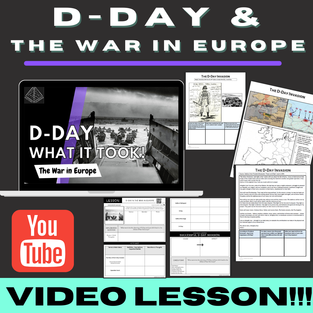 🇺🇸 ️📚 D-Day and the War in Europe Lesson & Video – History For Humans