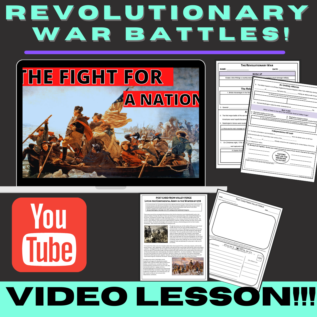 🇺🇸 The Revolutionary War Lesson Plan | VIDEO & Activity! – History For ...