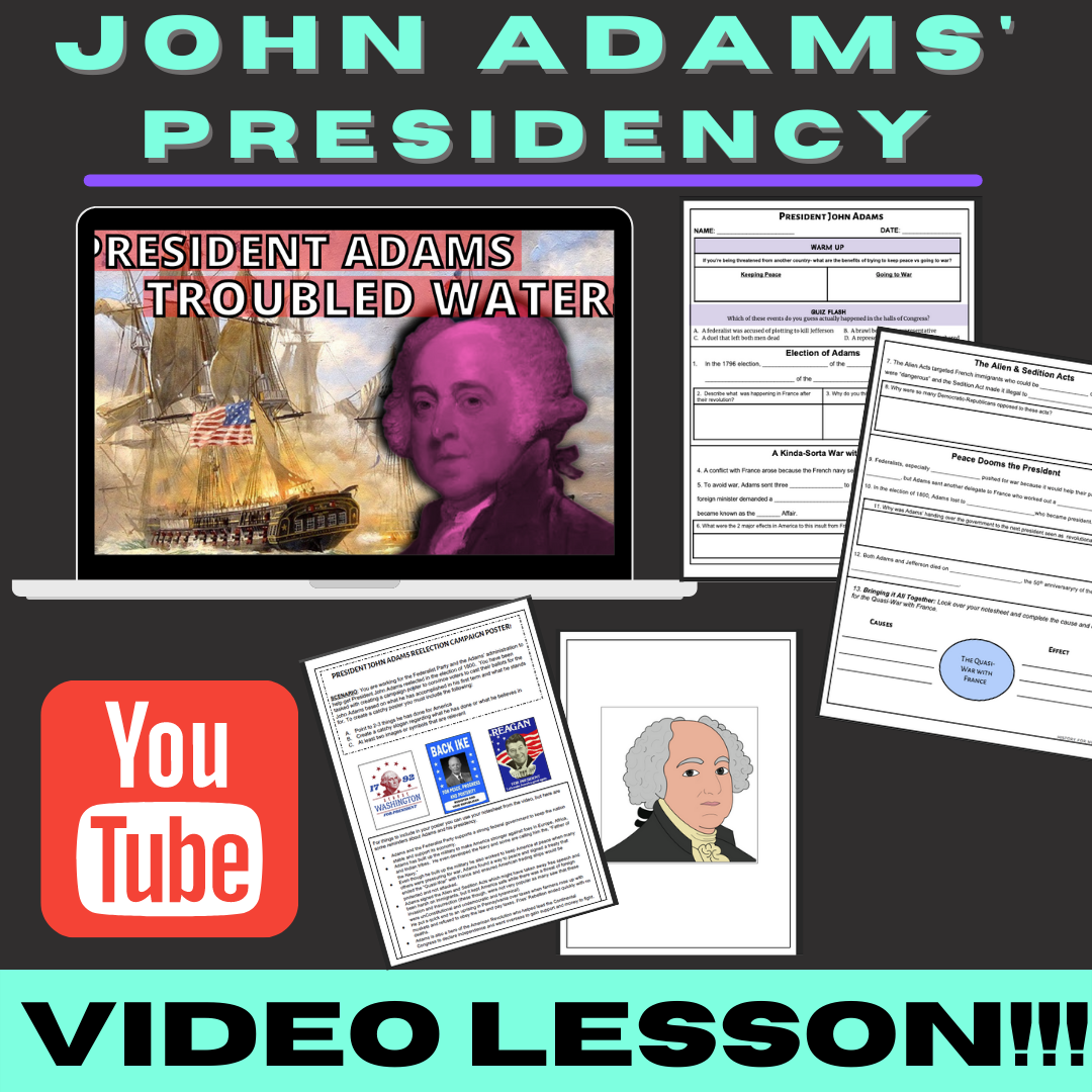 ️ 🇺🇸 President John Adams Video Lesson – History For Humans
