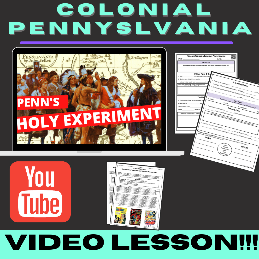 📝Colonial Pennsylvania Video Lesson – History For Humans
