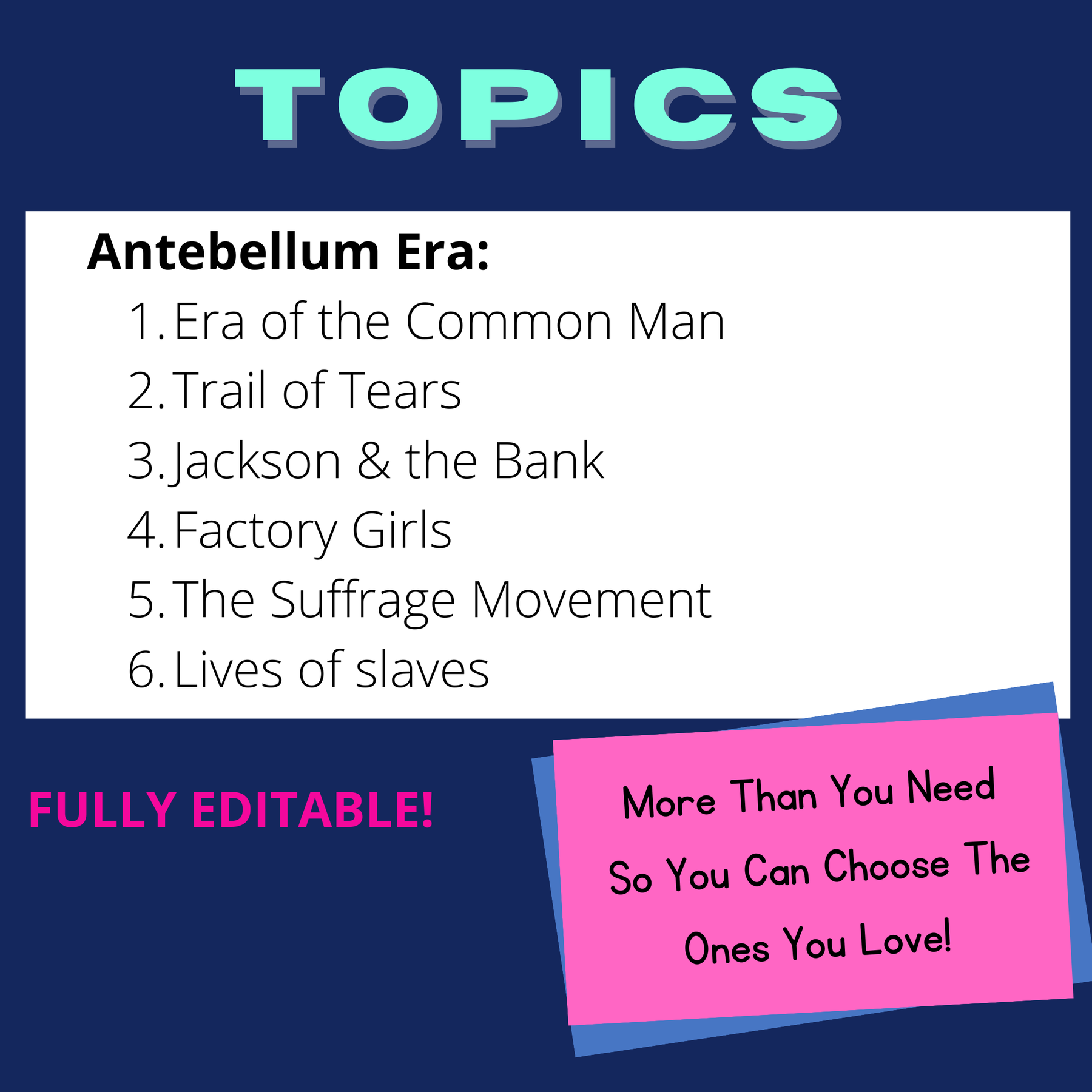 Antebellum Era Mini-Inquiry Activities – History For Humans