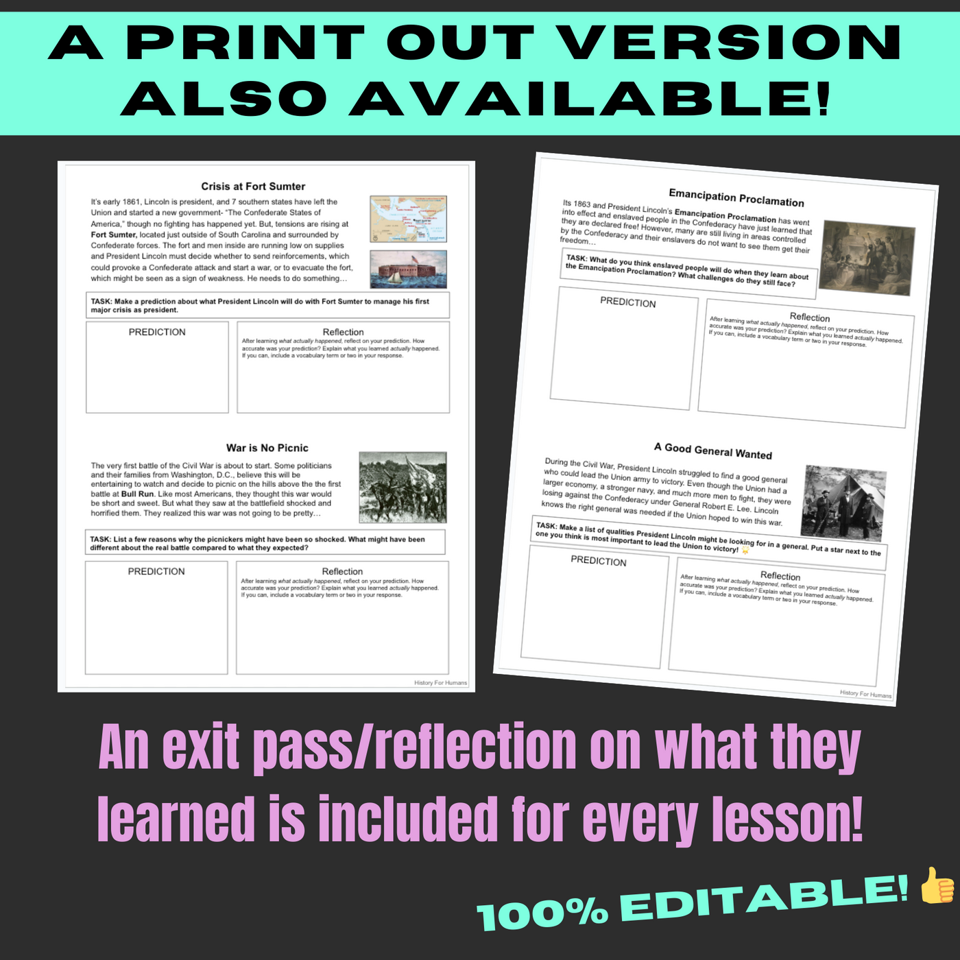 Civil War & Reconstruction Bellworks! – History For Humans