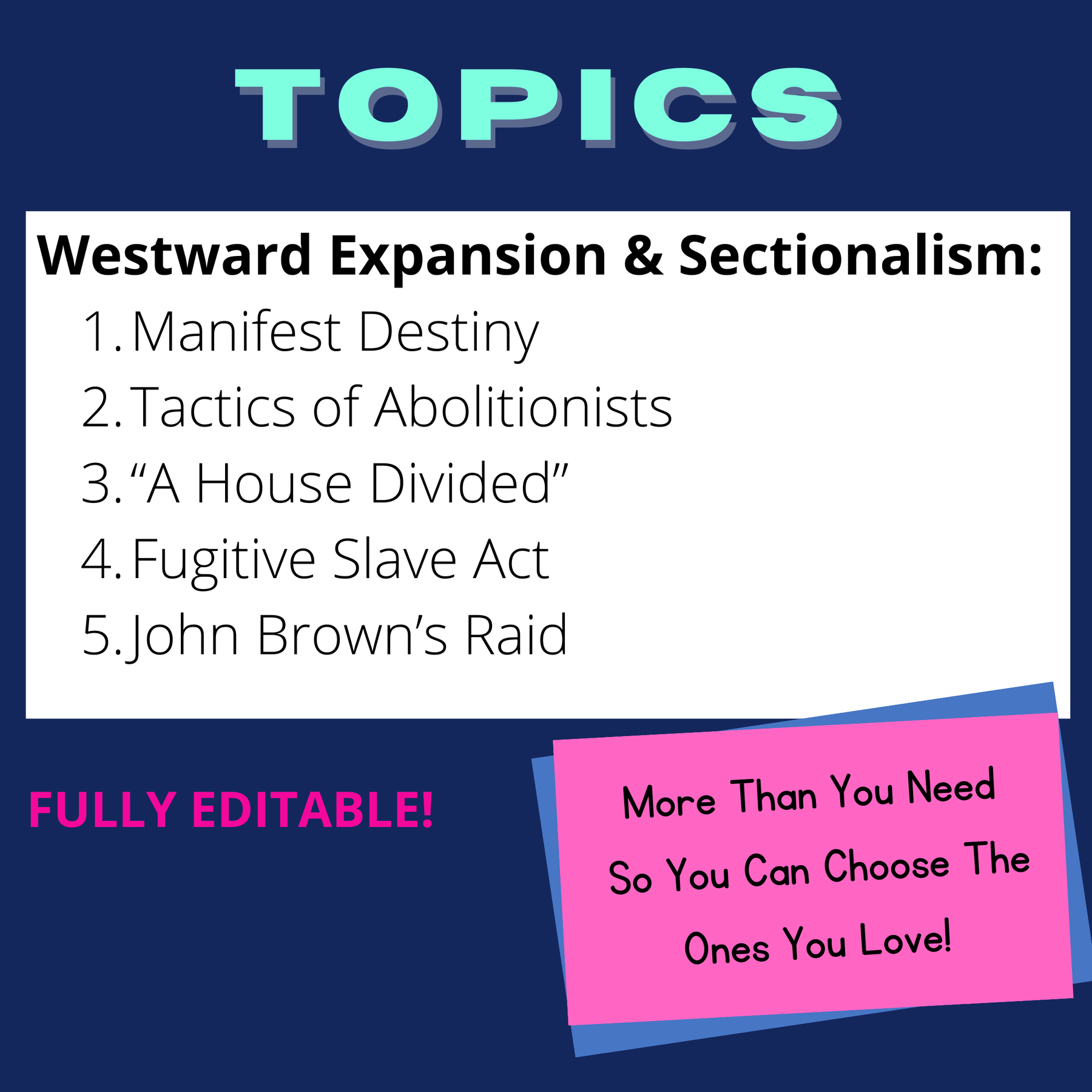 Westward Expansion & Sectionalism Mini-Inquiry Activities – History For ...