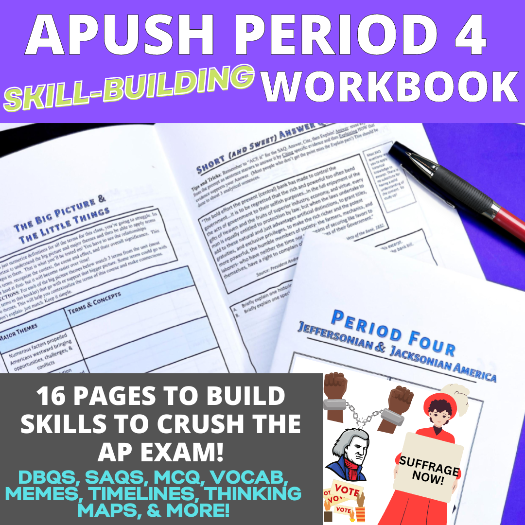 🇺🇸 ️ 📚 AP US History Period 4 Study Guide & Workbook – History For Humans
