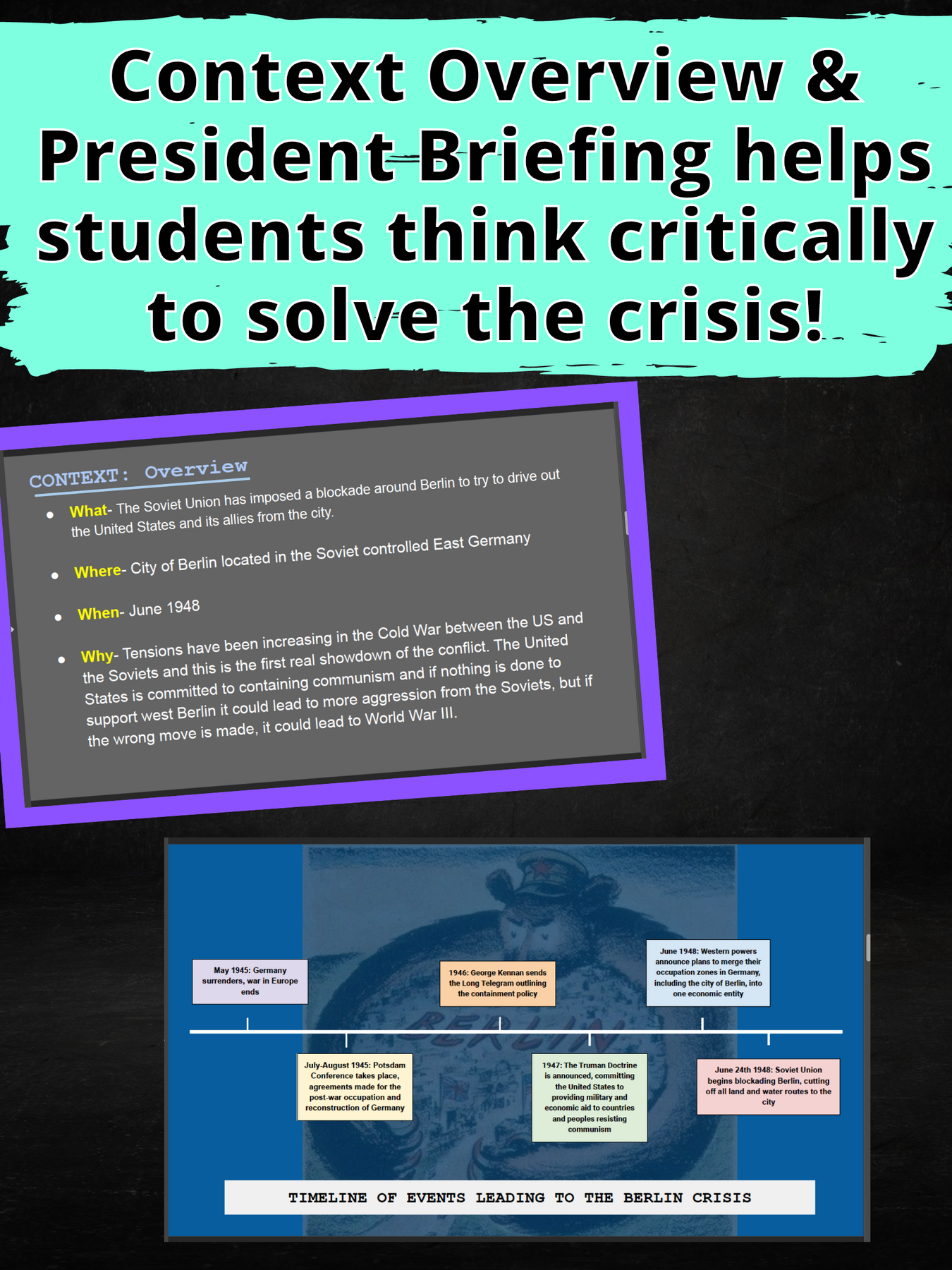 President Truman Simulation | The Berlin Airlift & the Cold War ...